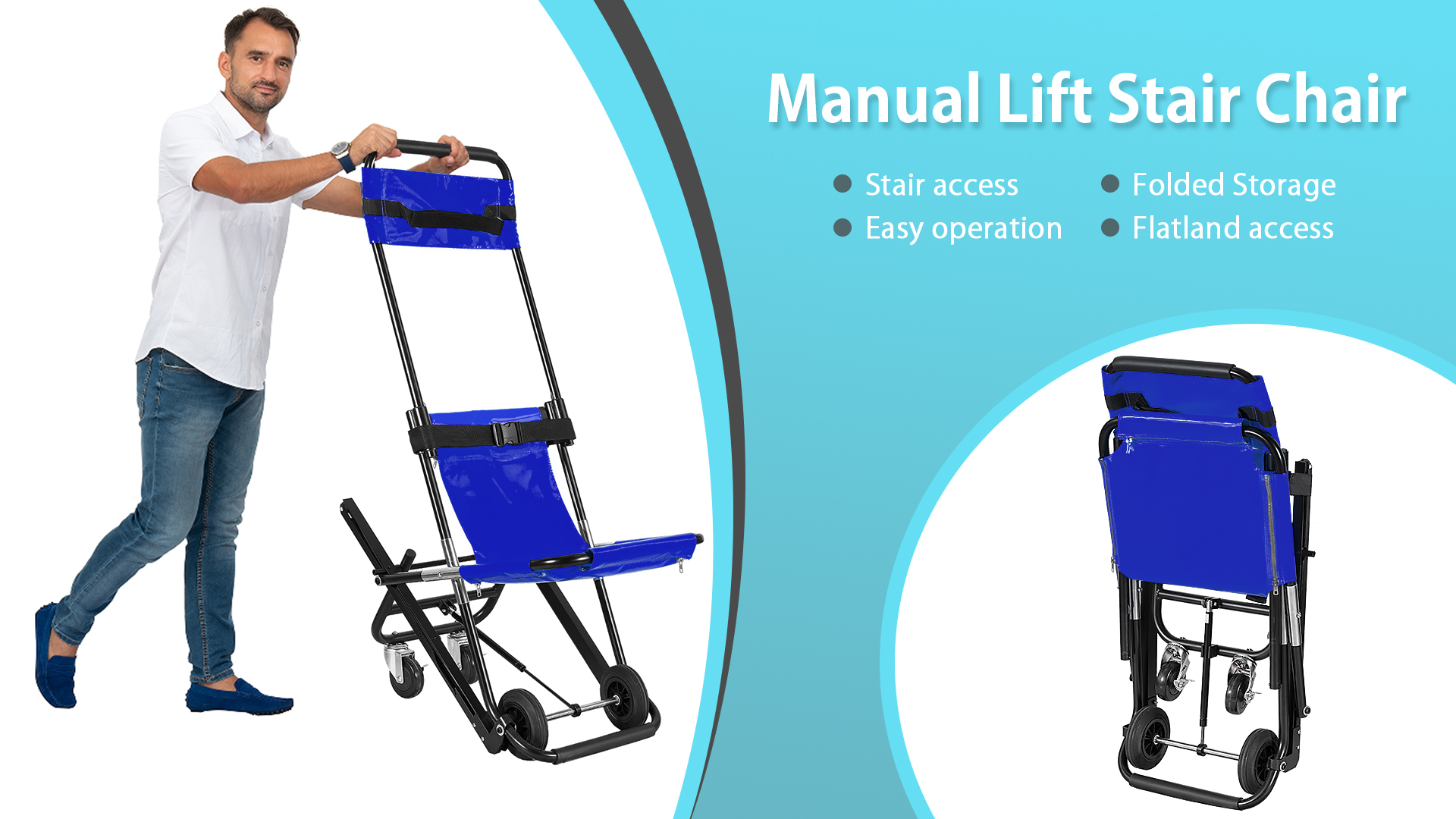 Watch LOSCHEN Blue Manual Lift Stair Chair on Amazon Live