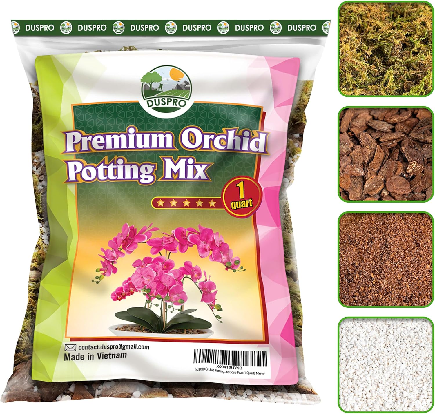 Amazon.com : DUSPRO Orchid Potting Mix for Repotting with Moss Pine ...