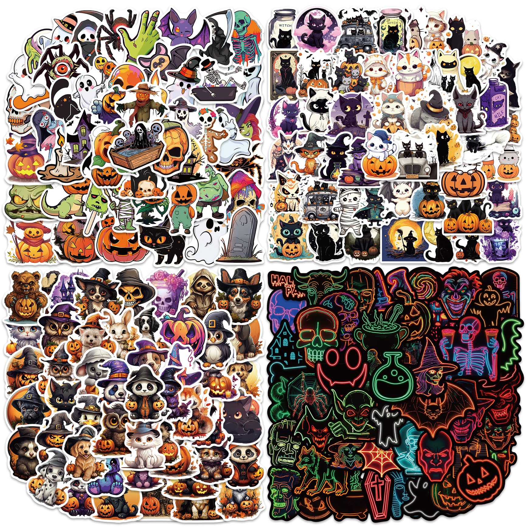 Amazon.com: SEEYEON 200 Halloween Stickers, Halloween Themed Pumpkin ...