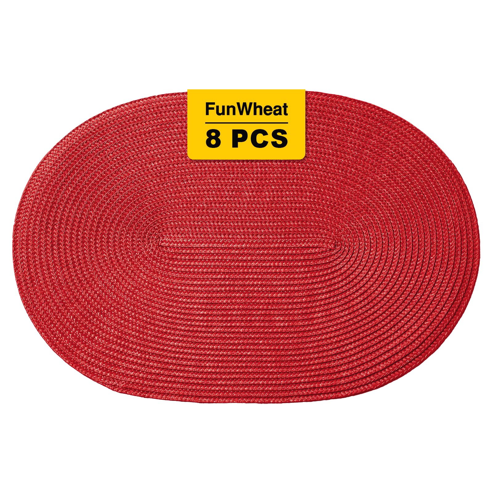 Amazon.com: FunWheat Oval Braided Placemats Set of 8 Table Mats for ...