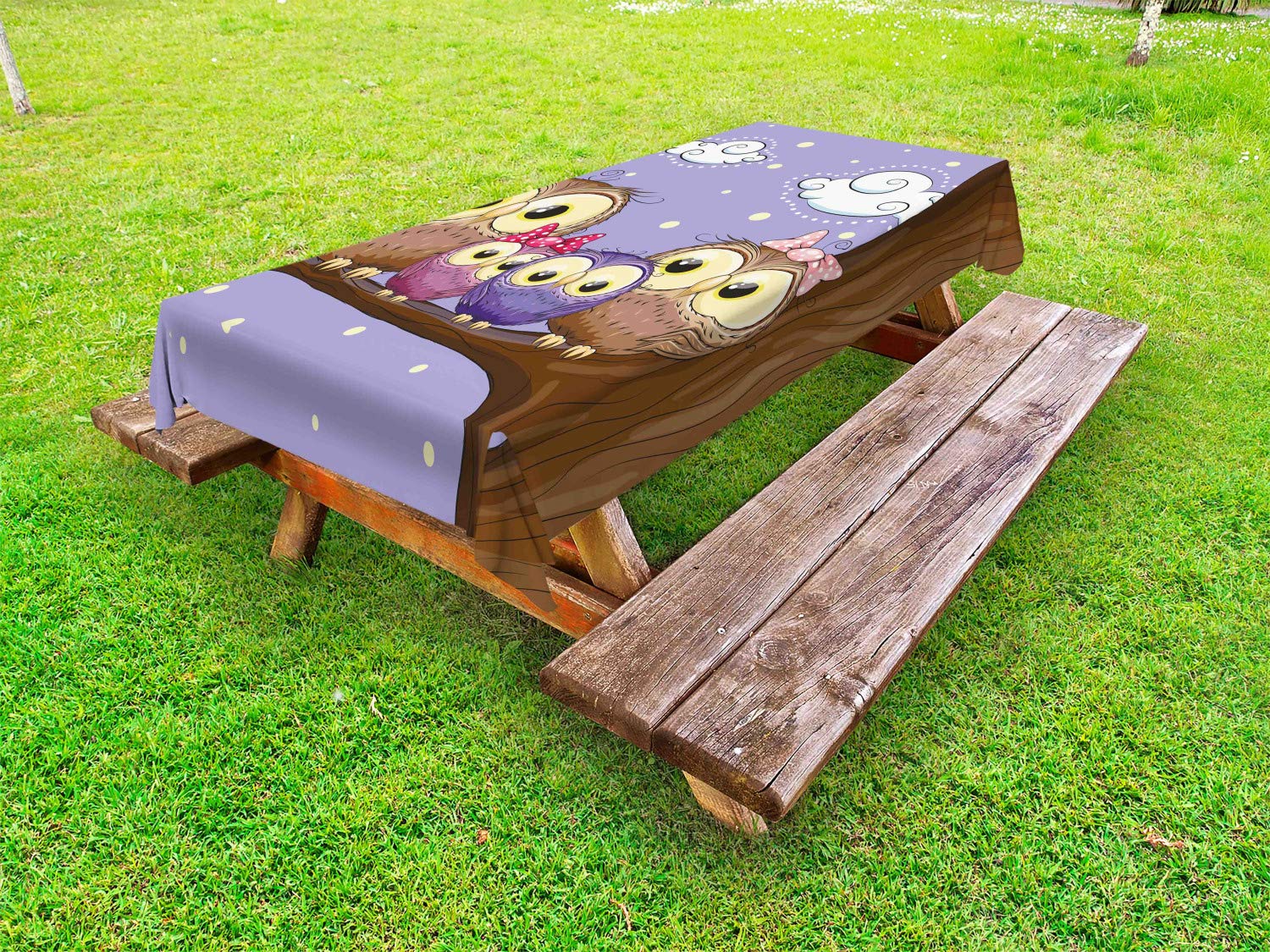 Cartoon Family At Picnic Table