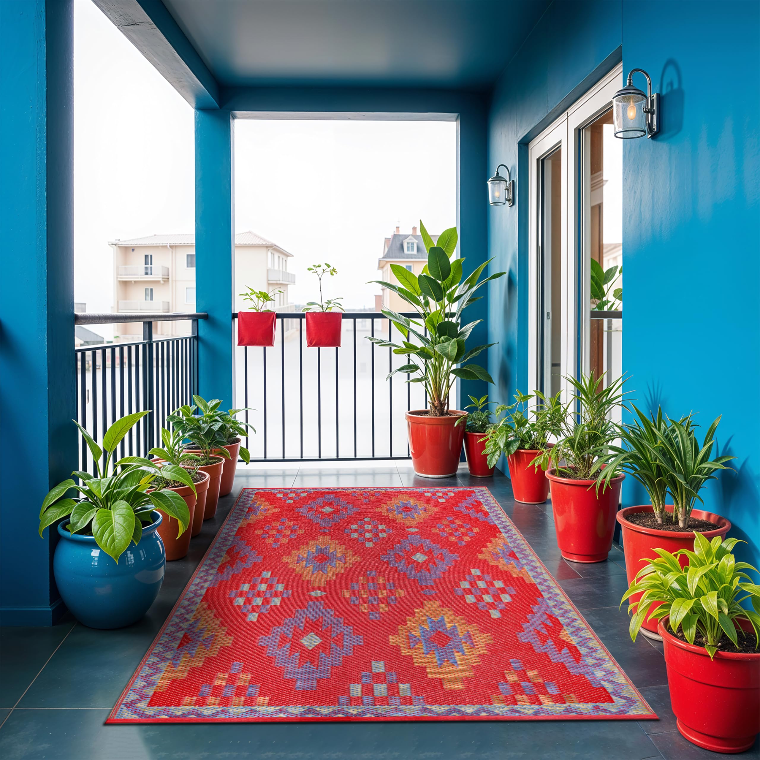 Amazon.com: Lush Ambience Outdoor Rug - Waterproof, Reversible, Crease ...