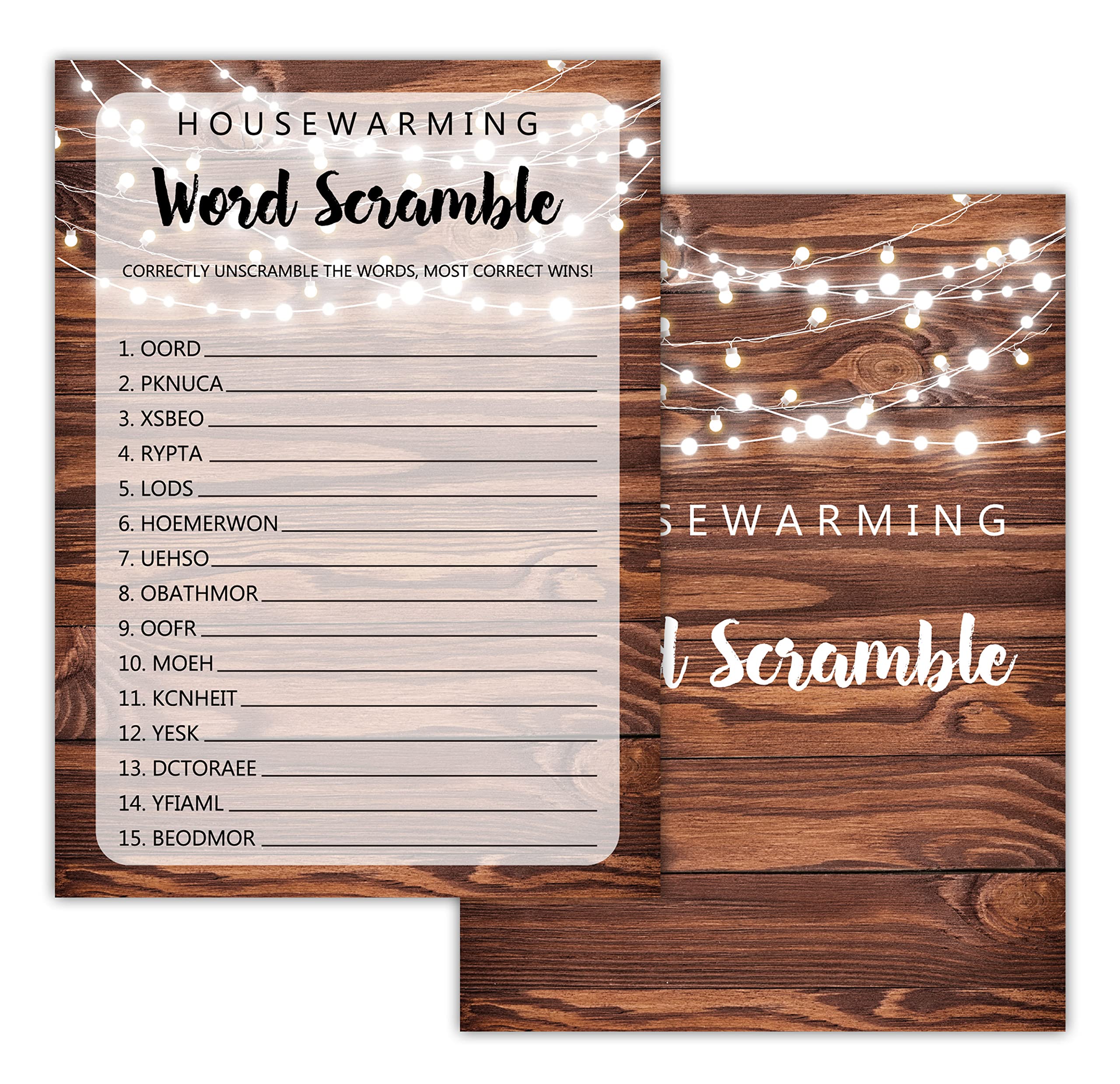 House Warming Scrambles Games Housewarming Word Scramble Game With