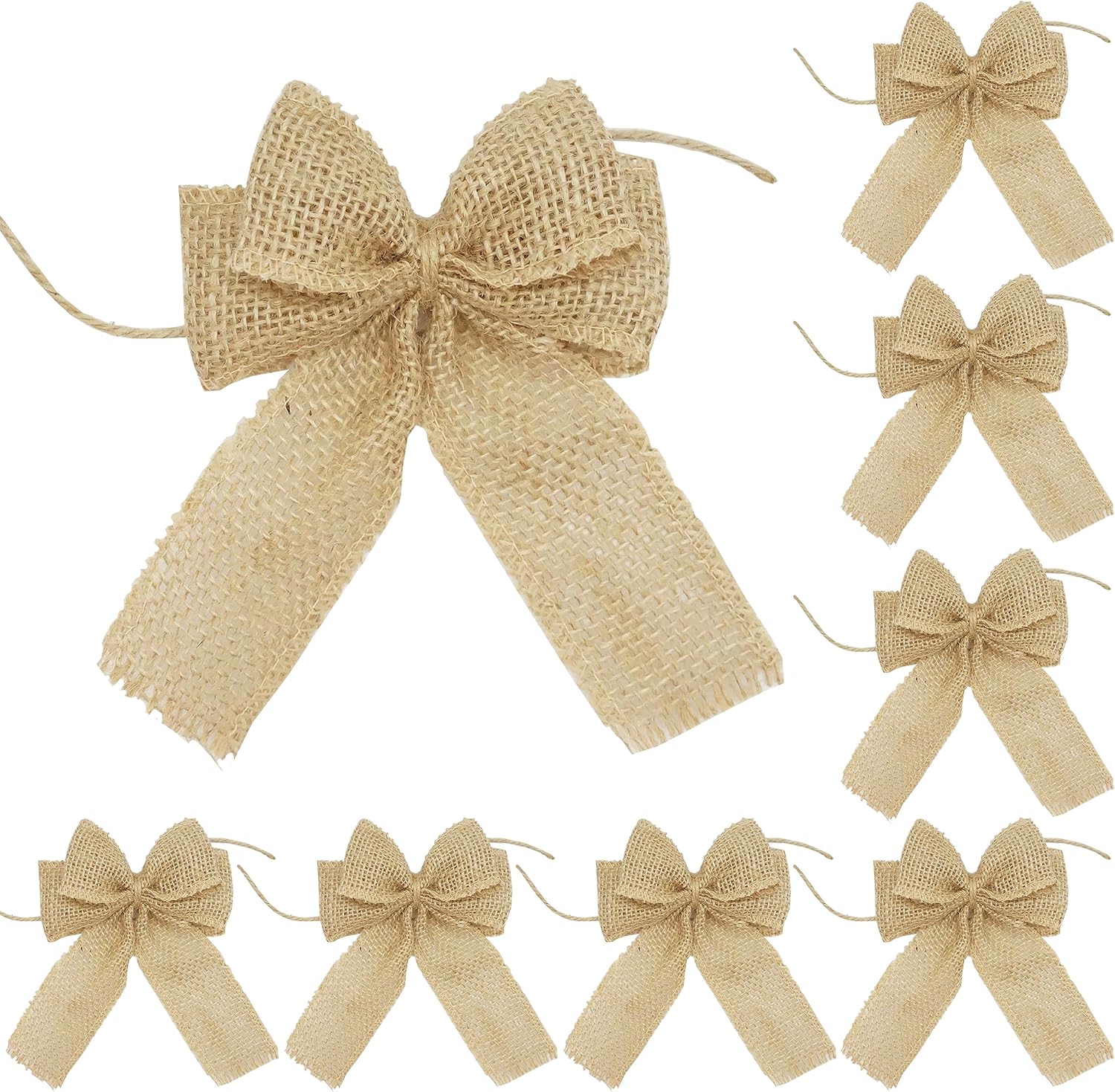 Amazon.com: Nature Burlap Bows for Christmas Decorative, Bowknot ...