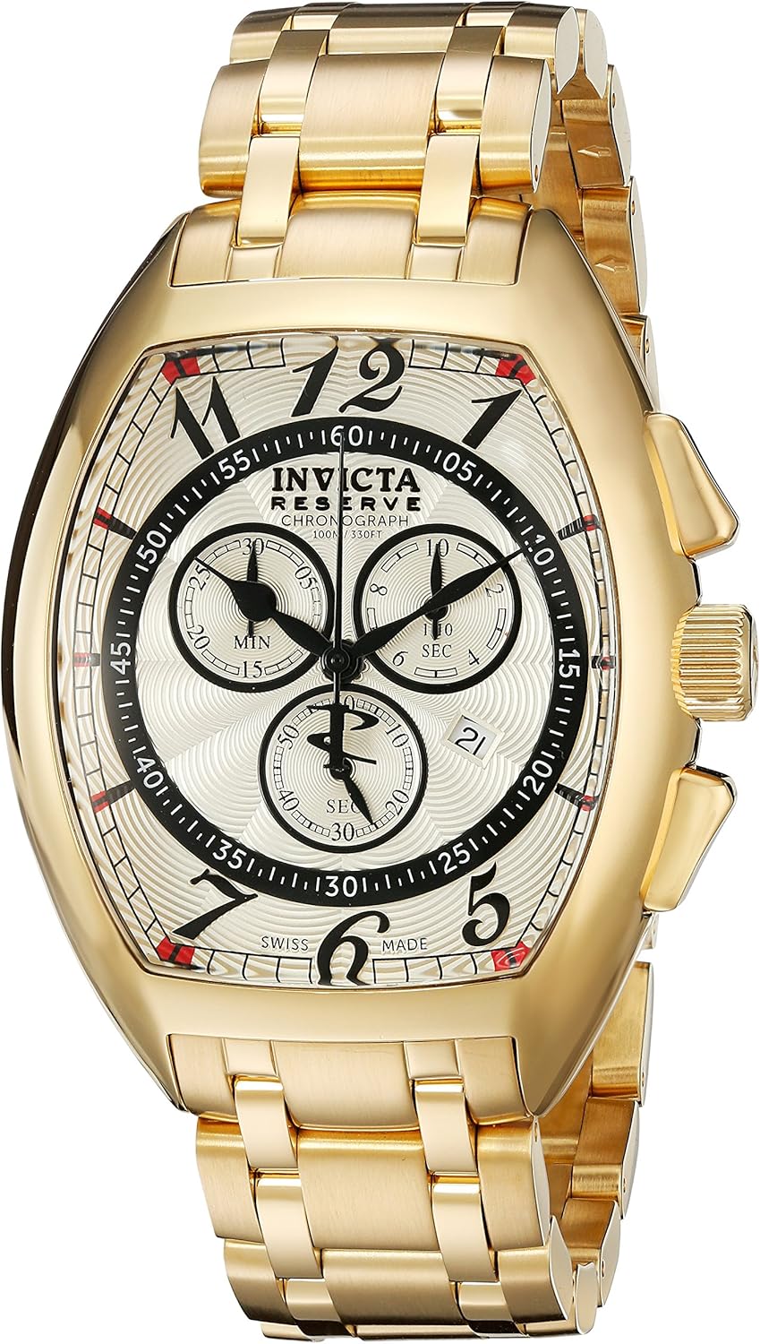 Invicta Men 's 17281 Reserva analógico de cuarzo suizo reloj de oro ...