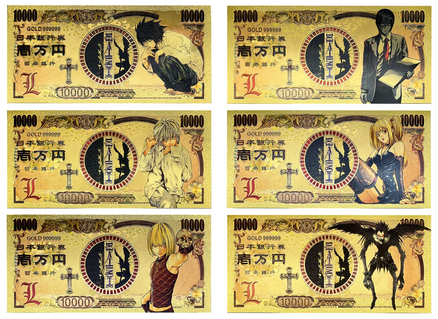 Amazon.com: YJacuing Anime Death Note Gold Coated Banknote, Limited ...