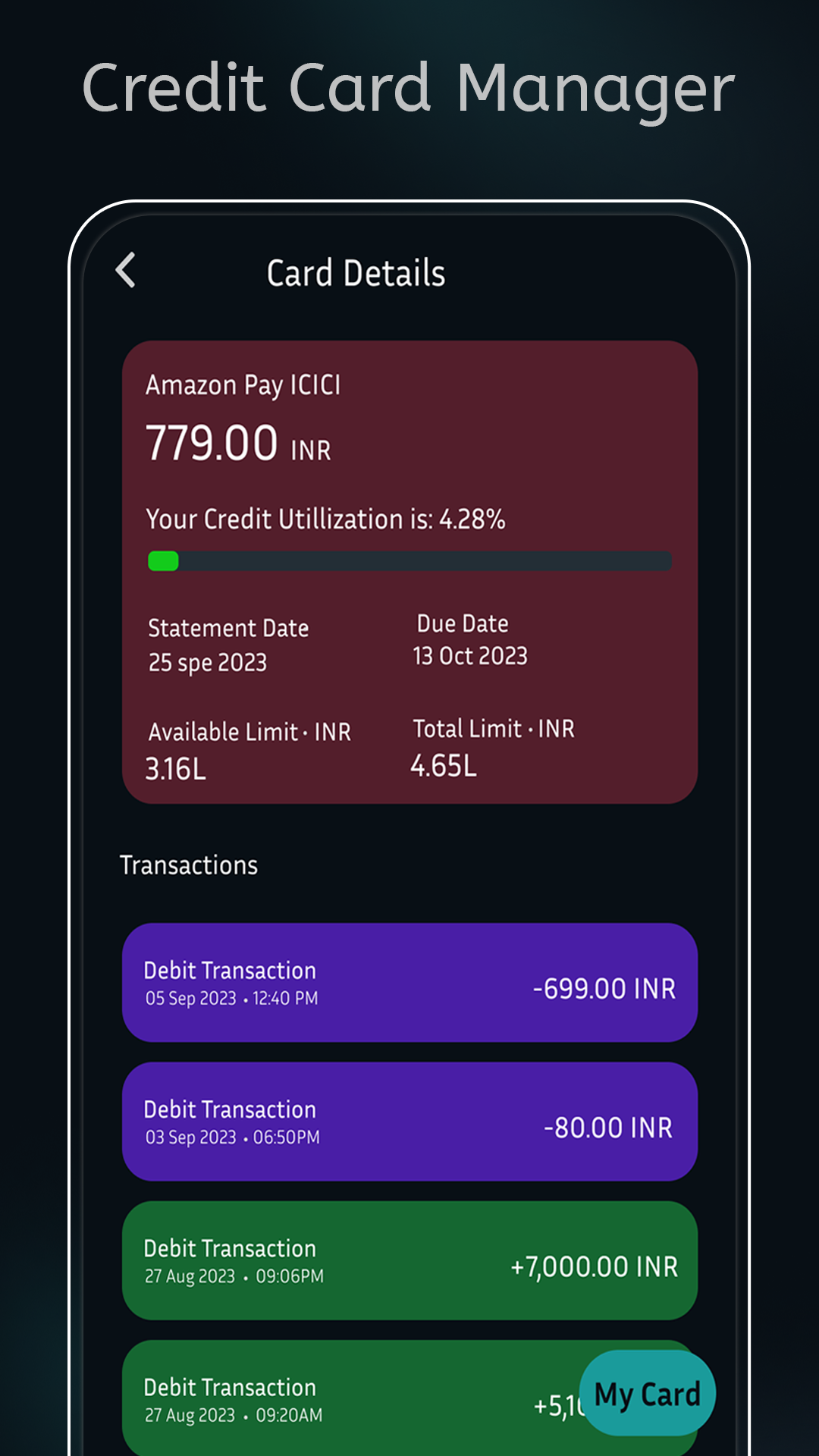 Credit Card Manager - App on Amazon Appstore