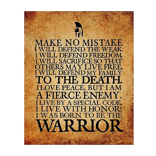 Amazon.com: "Warrior's Code"- Motivational Quotes Wall Art-8 x 10 ...