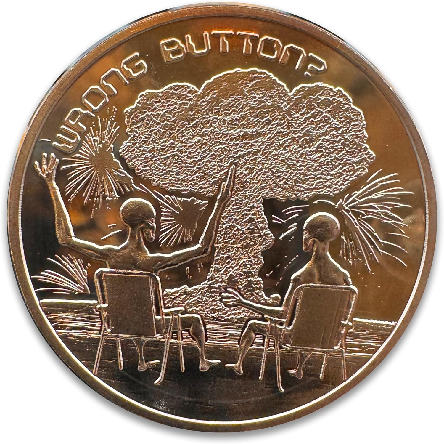 Amazon.com: Generic 1 oz copper Alien “ wrong button? ” : Area 51 ...