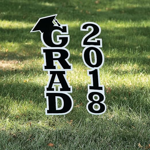 Amazon.com : Fun Express Graduation Class of 2018 Yard Sign : Patio ...