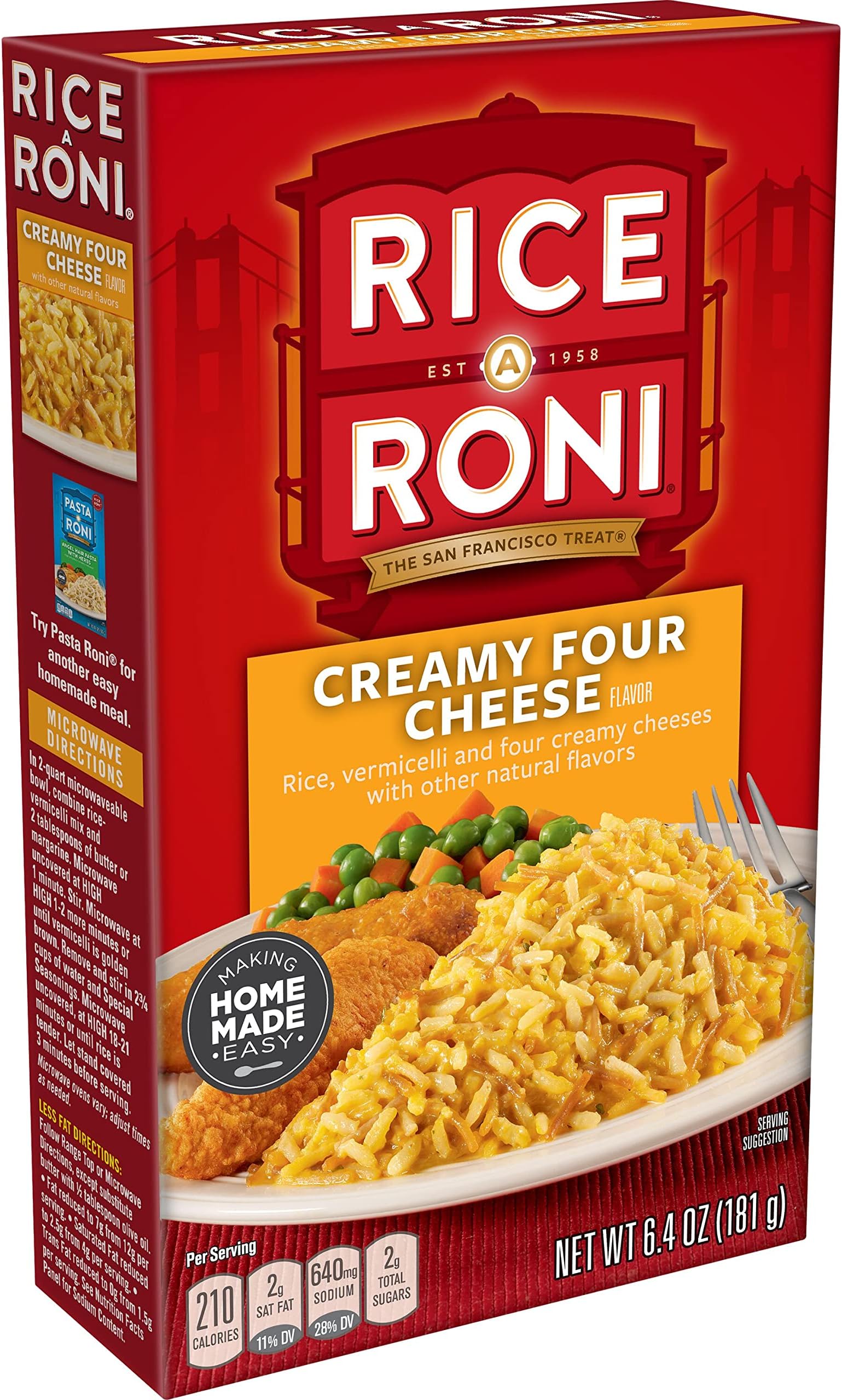 Amazon.com : Rice a Roni Rice Mix, Creamy Four Cheese, 6.4 Oz : Grocery ...
