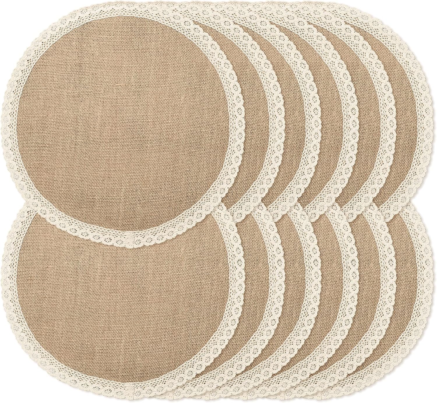 Amazon.com: Round Burlap Placemats Set of 12 Jute Rustic Place Mats for ...