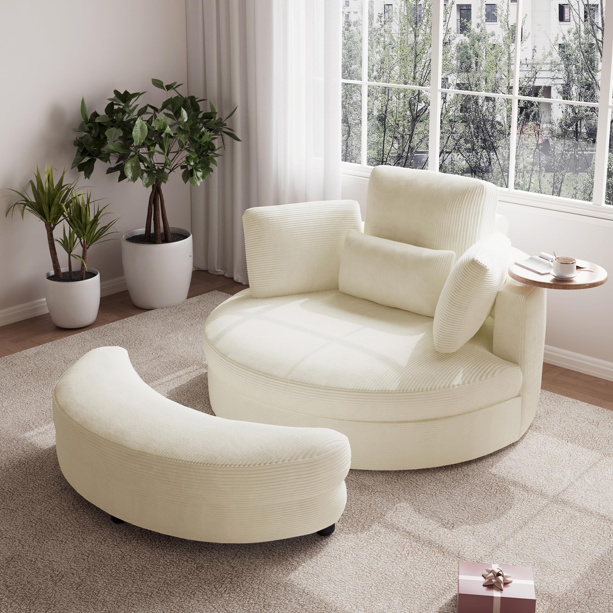 Amazon.com: Olodumare Oversized 360° Swivel Barrel Chair with Storage ...