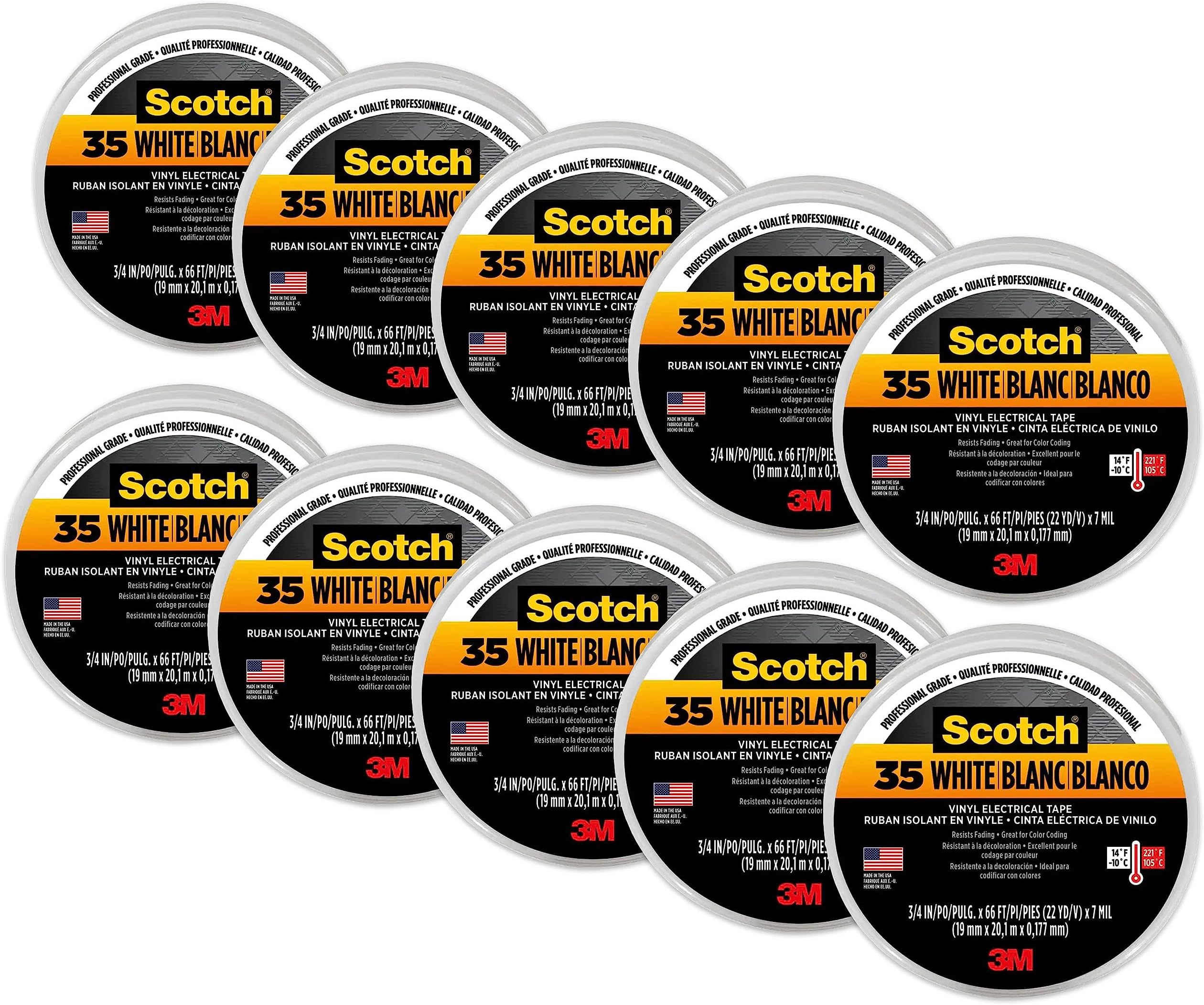 Amazon.com: 3M 10828 Scotch 35 Vinyl Electrical Color Coding Tape, 3/4 ...