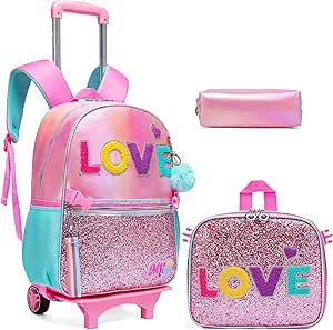 Amazon.com | ZBAOGTW Rolling Backpack for Girls Backpack with Wheels ...