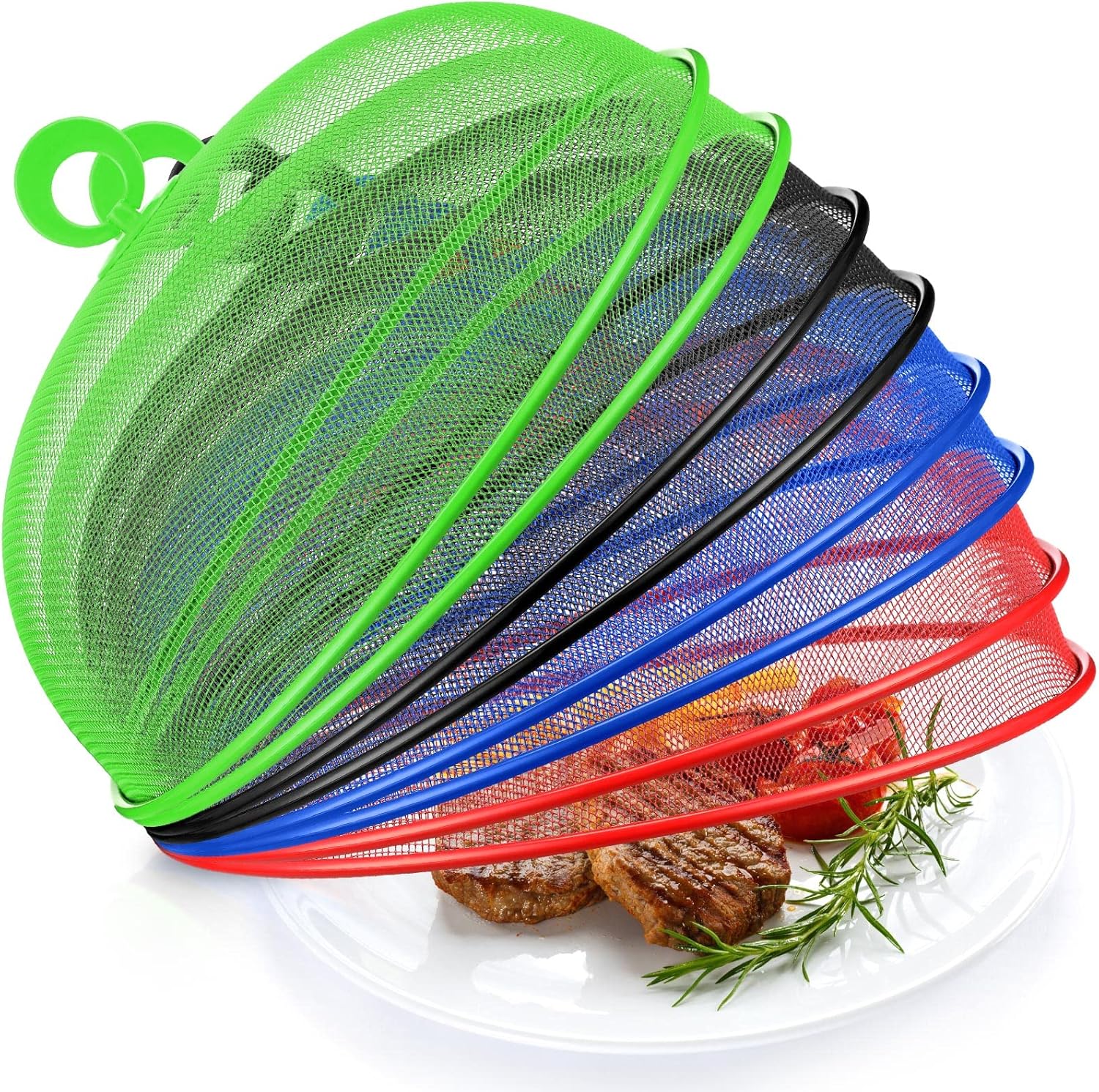 Amazon.com: 16 Pcs Metal Food Tent Mesh Food Covers Outdoor Food Covers Round Food Nets for ...