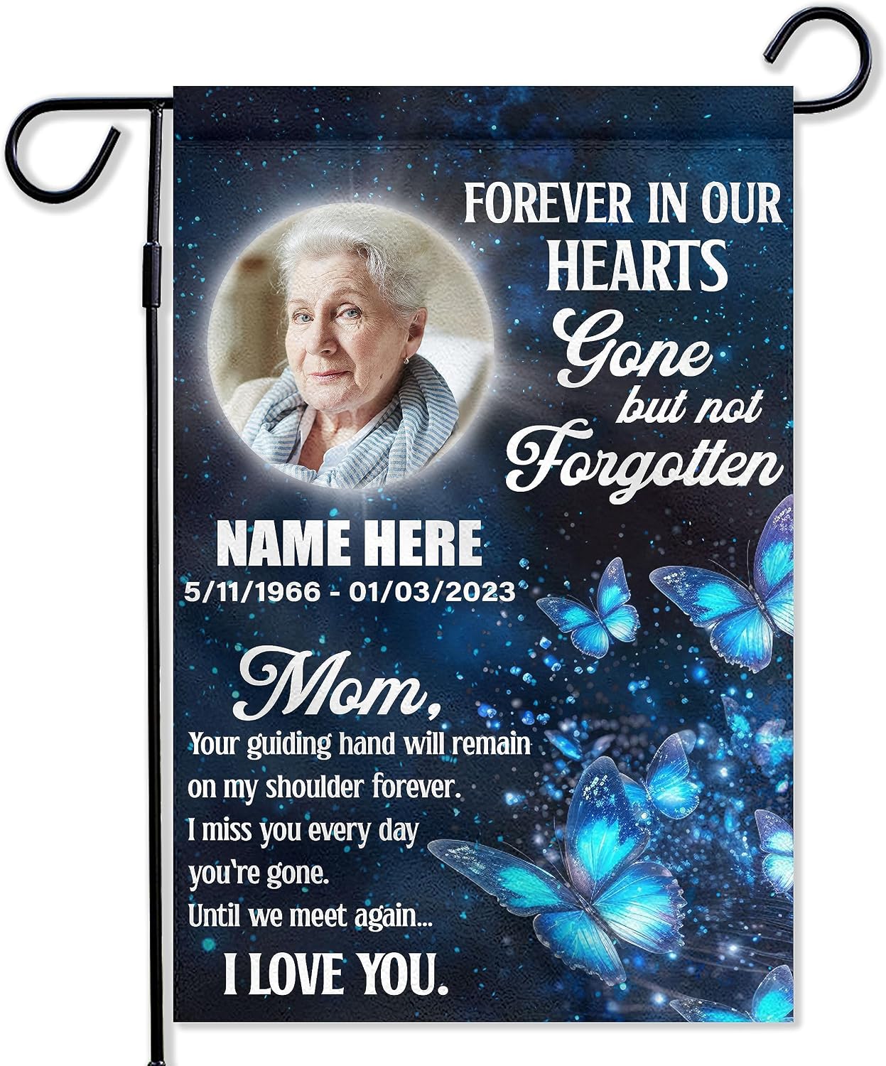 Amazon.com : Personalized Memorial Flag Happy Birthday Gravesite Garden ...