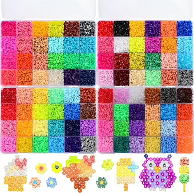 Amazon.com: Lenwen 52000 Pcs Fuse Beads 96 Colors 2.6 mm Tiny Mini Fuse ...
