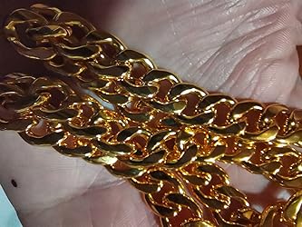 Gold Chain, 24" Gold Necklace, Fake Gold Chain for Men, Feel Real Solid ...