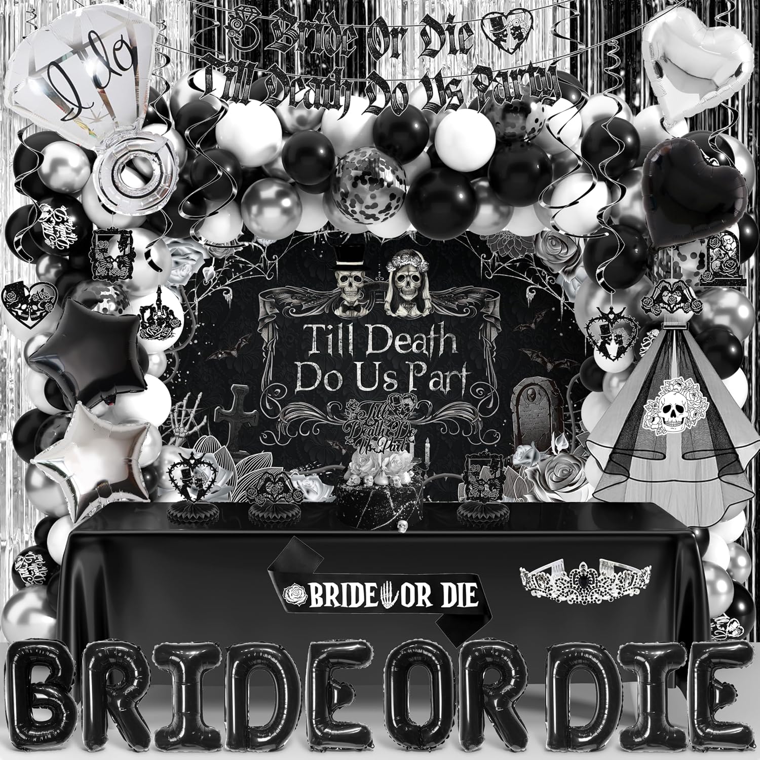 Amazon.com: Bachelorette Party Decorations, Till Death Do Us Part Party ...