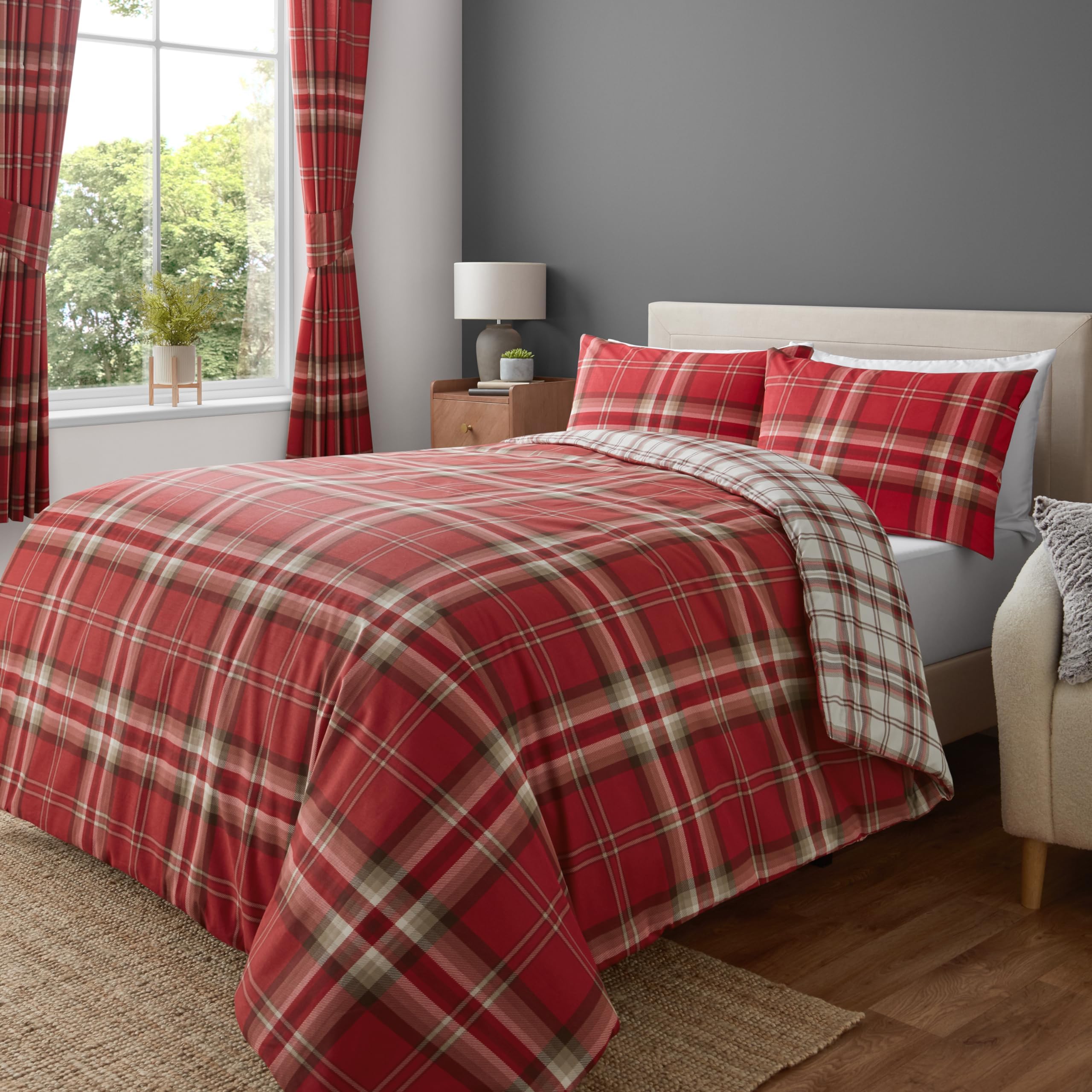 Red Plaid Duvet Cover