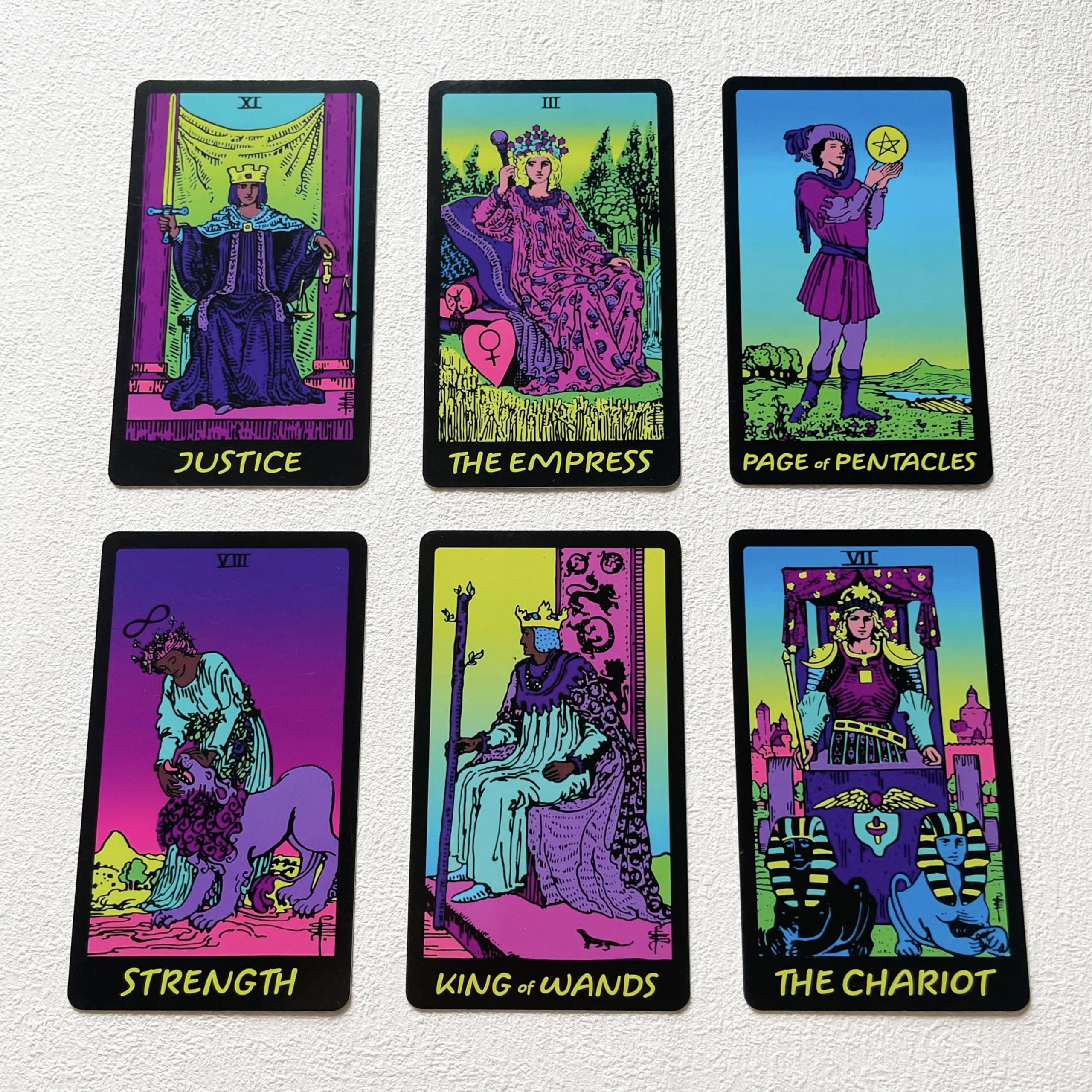 Snapklik.com : Jrskvaro Colorful Neon Tarot Cards Deck