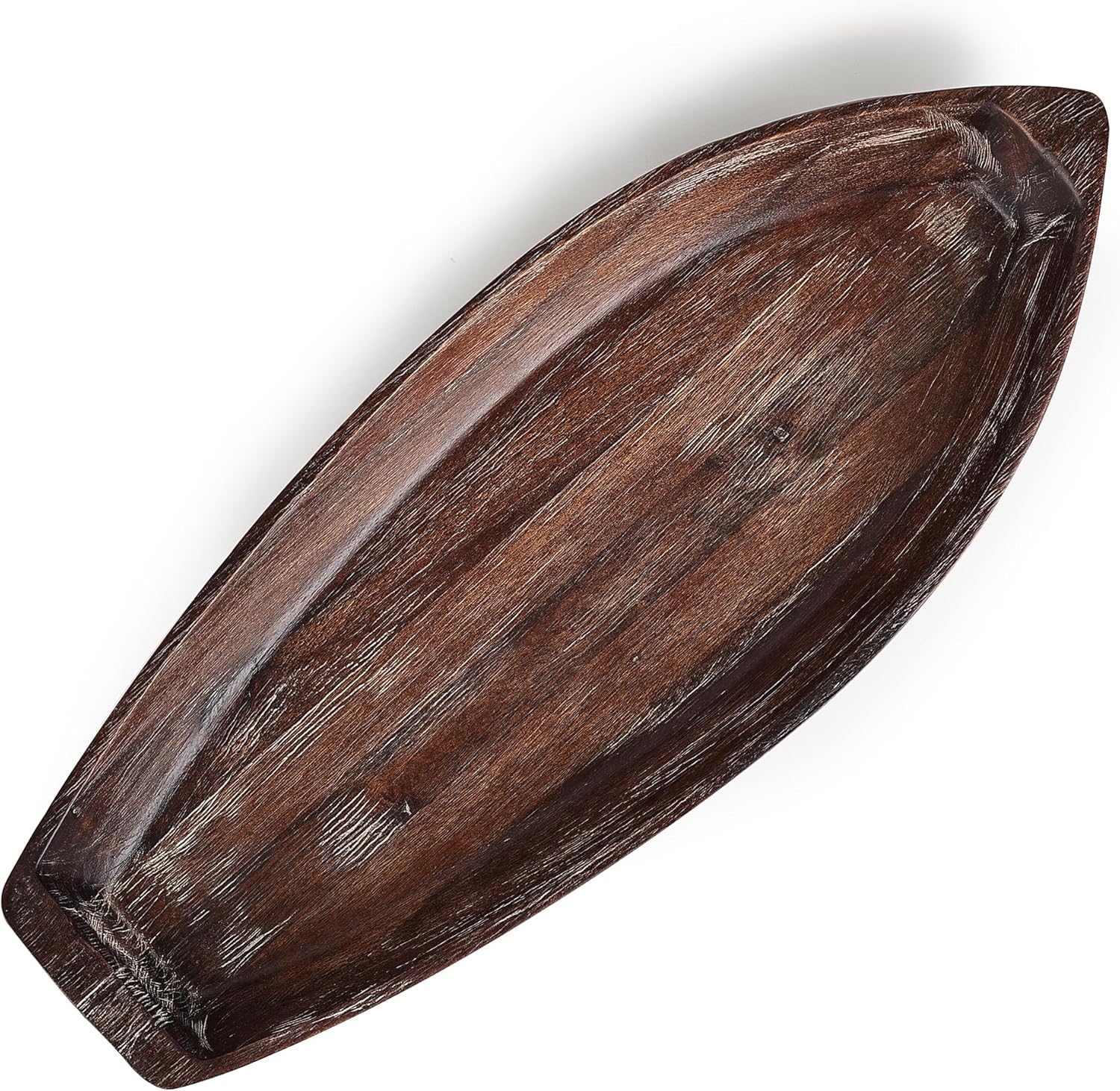 Amazon.com: CAMLOT Rustic Wooden Serving Tray, Boat Shape Decorative ...