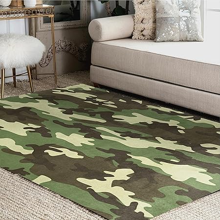 Amazon.com: ALAZA Vintage Military Camouflage Star Area Rug Rugs for ...
