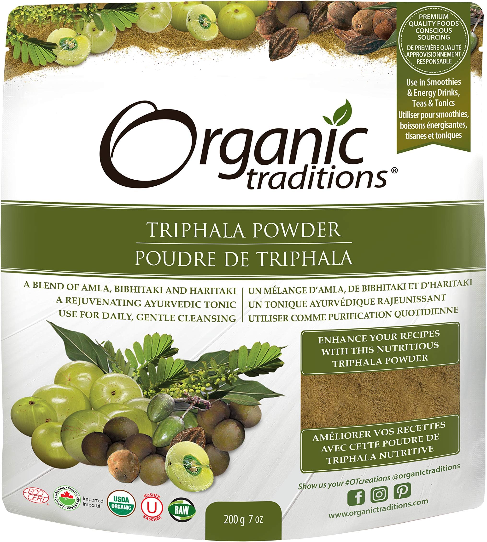 Amazon.com : Organic Traditions Organic Powder, Triphala, 7 Ounce ...