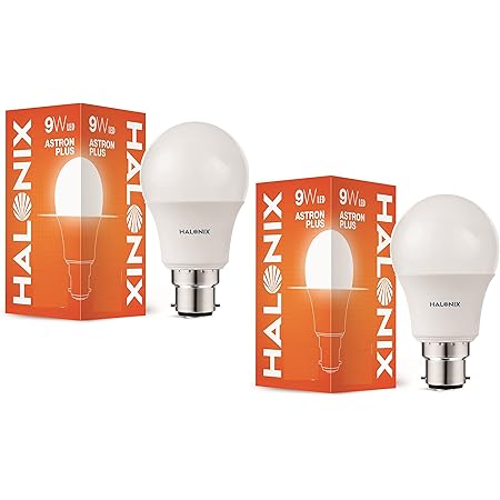 Buy Halonix 9W B22 LED Cool Day Light Bulb, Pack of 2, (Photon Plus ...