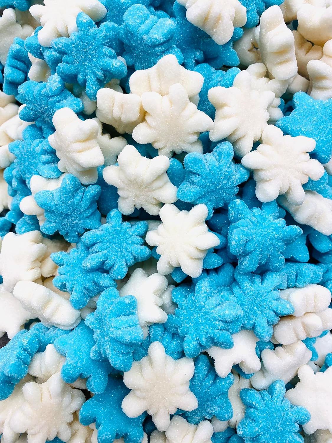 Blue and White Gummy Snowflake Christmas Sweets - 500g Pouch - Approx ...