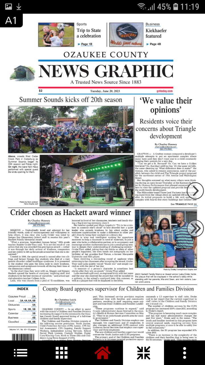 Cedarburg News Graphic - App on Amazon Appstore