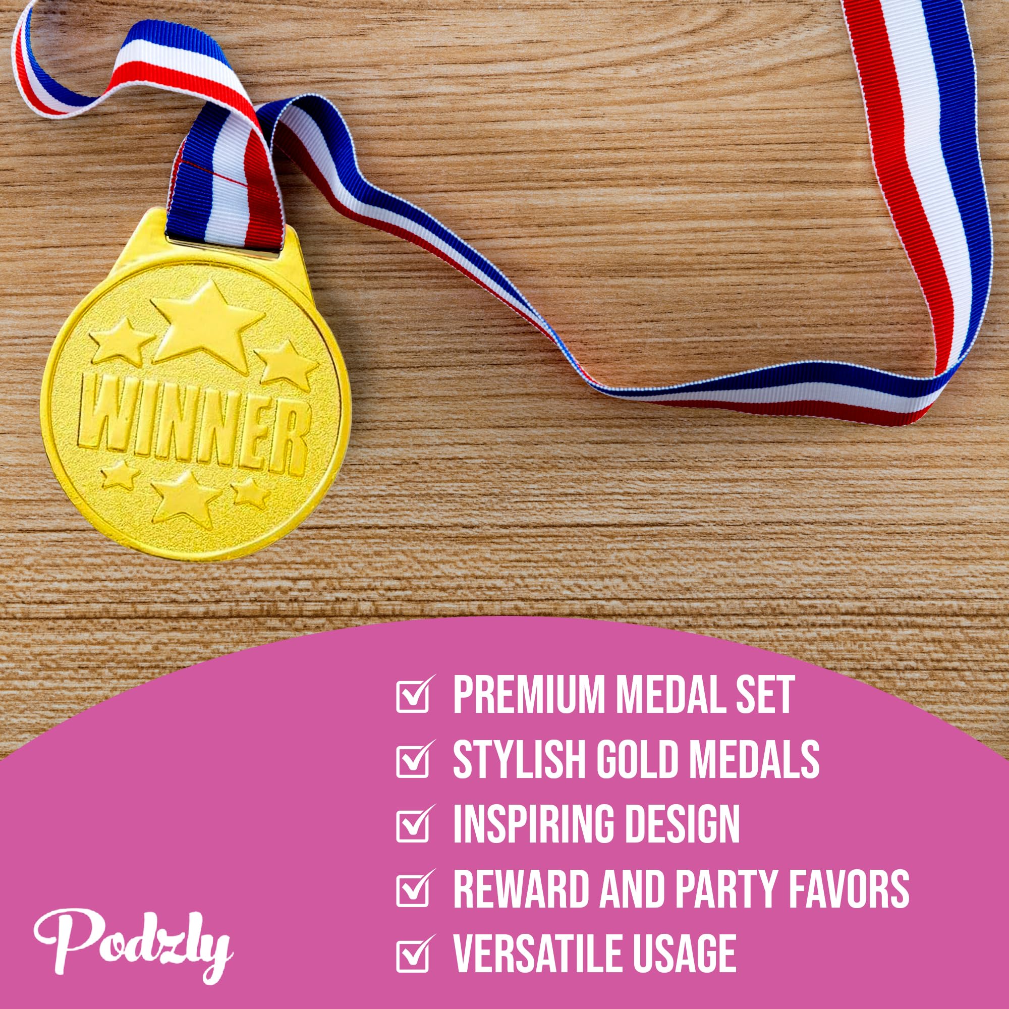 Snapklik.com : Podzly 50 Piece Goldtone Plastic Award Winner Medal Set ...