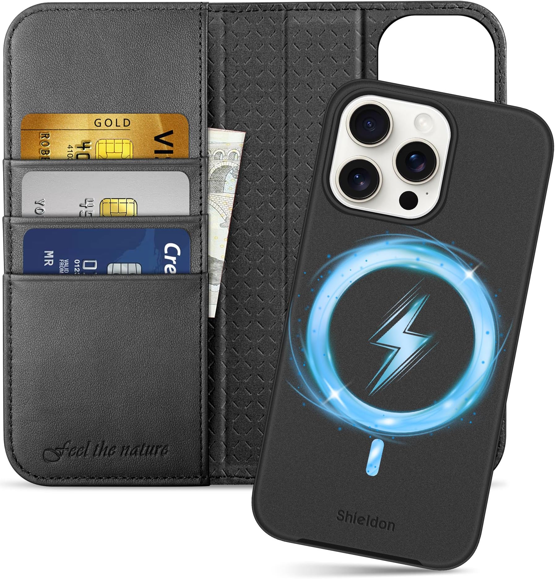 Amazon.com: DECODED 2-in-1 Detachable Wallet Case for Apple iPhone 15 ...