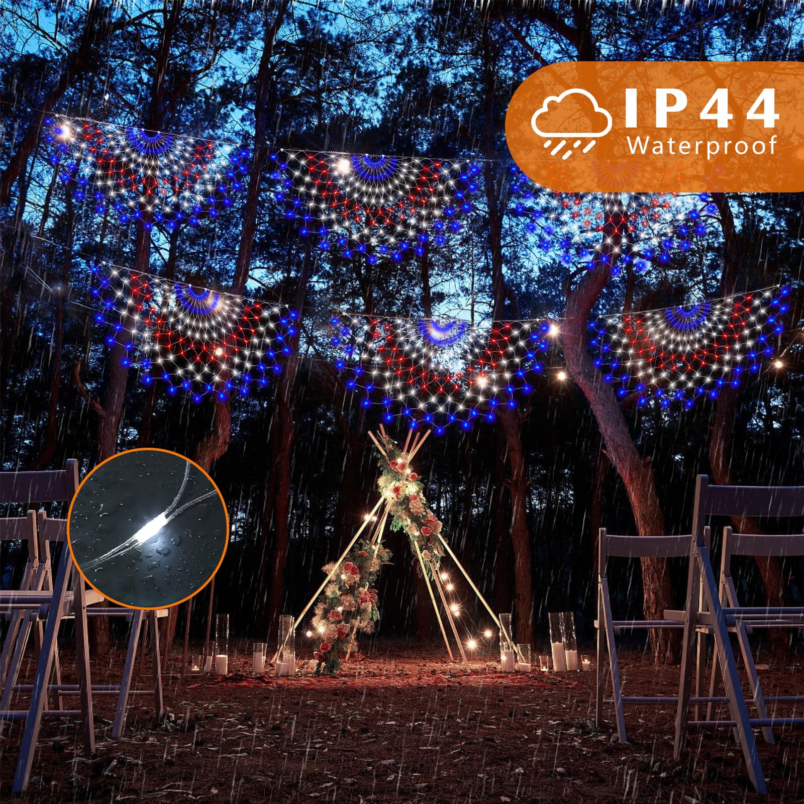 Flag String Lights 215 American Flag Christmas Lights Stock Photos,