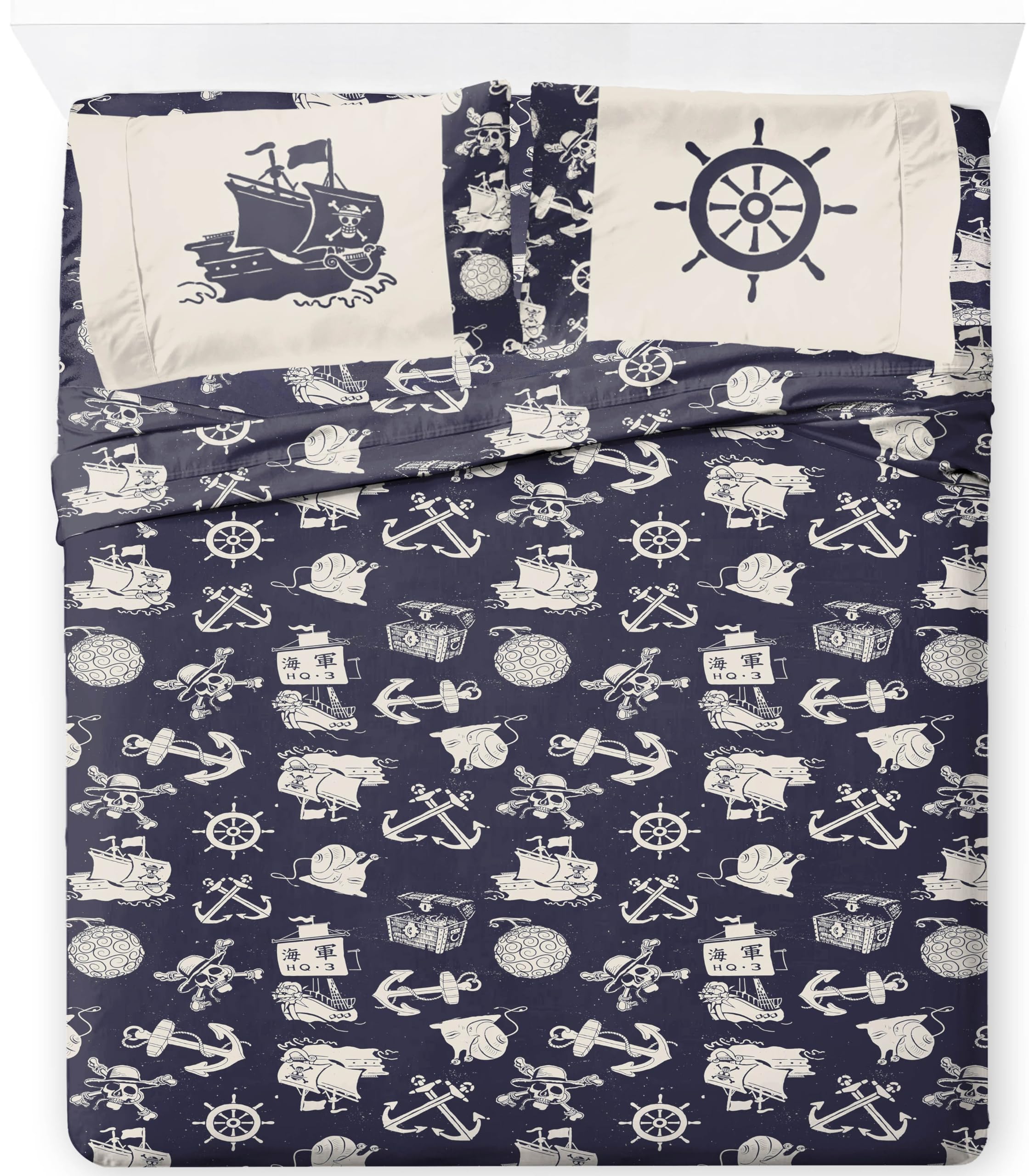Amazon.com: Jay Franco One Piece Full Size Sheet Set - 4 Piece Anime ...