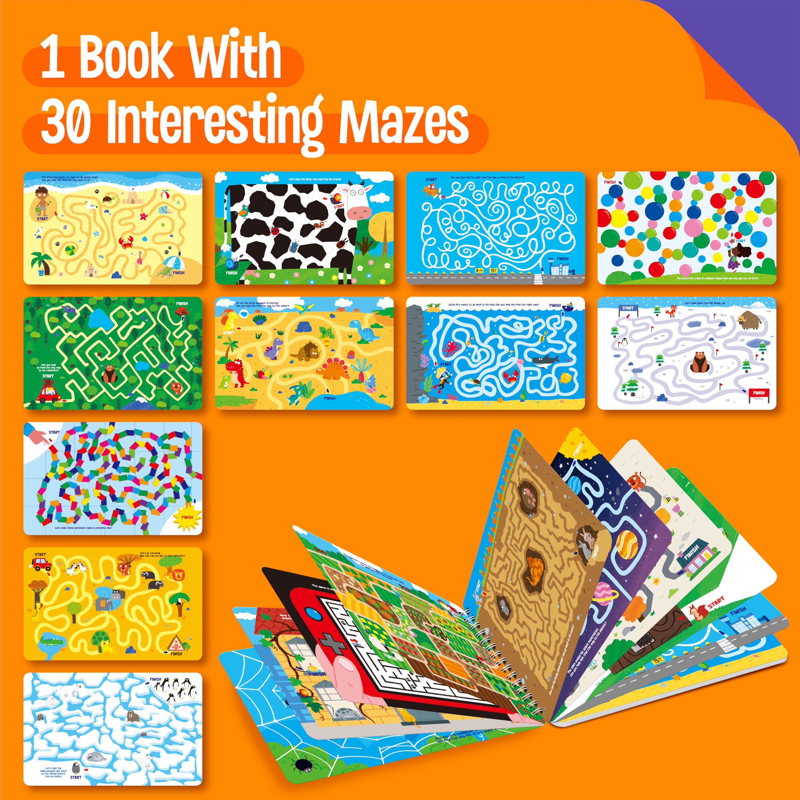 Snapklik.com : Dry Erase Mazes Game Pad, 30 Mazes Reusable & Erasable ...