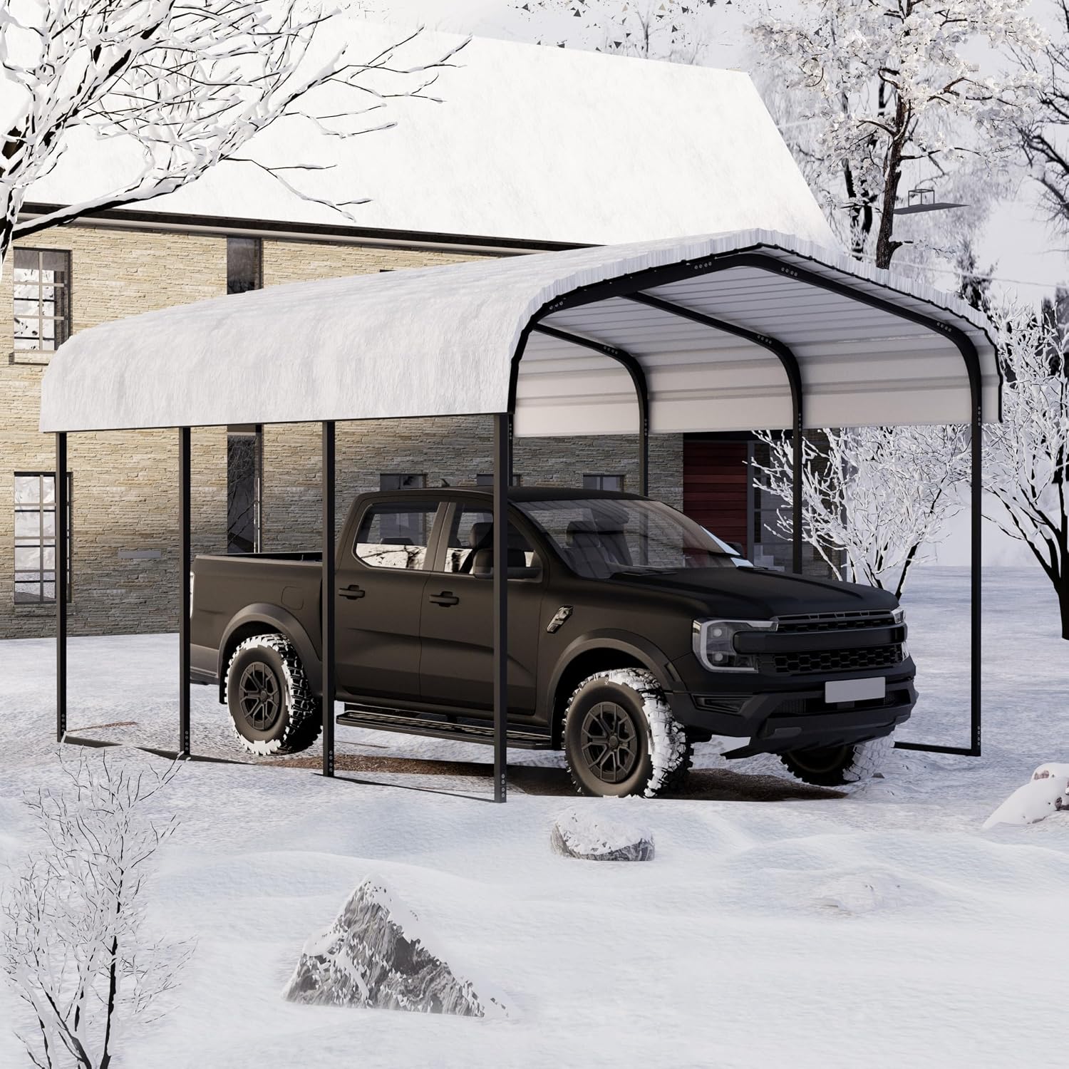 Amazon.com: Royal Windsor Metal Carport 10×15 Car Port, Outdoor Storage ...