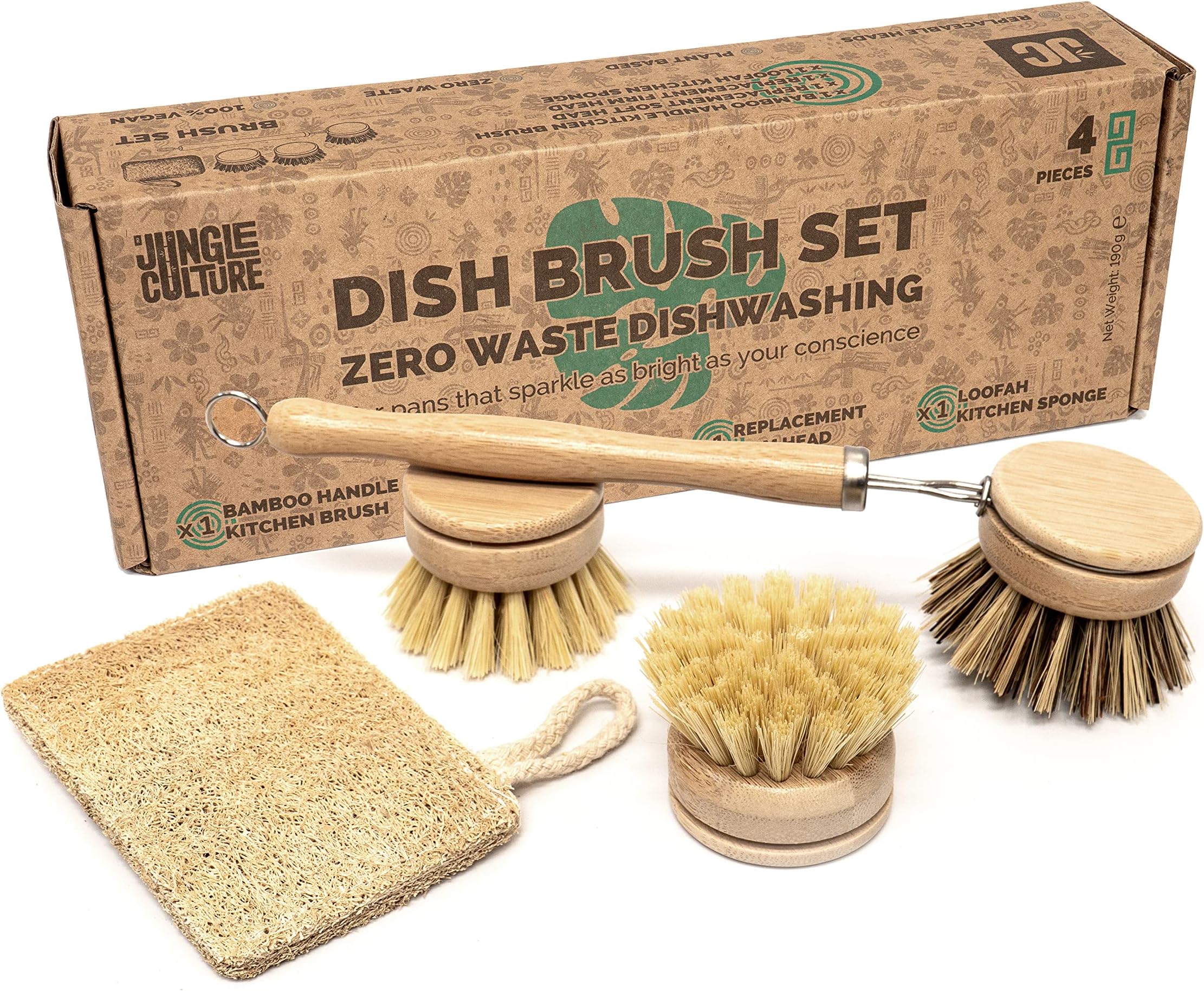 Amazon.com: Eco Friendly Kitchen Dish Cleaning Set - Biodegradable and ...