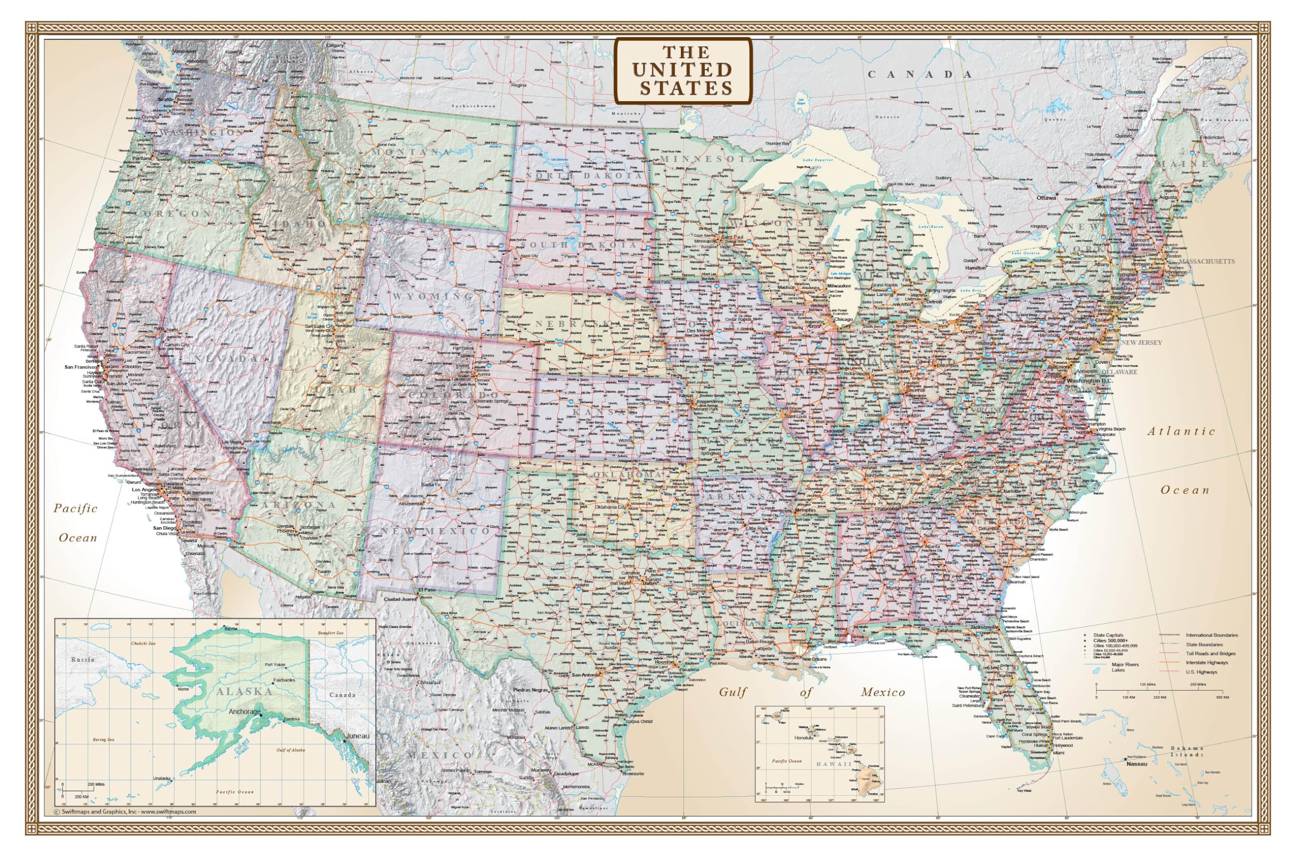 California Map 2023 COOL OWL MAPS United States Wall Map Poster 24"x20 ...