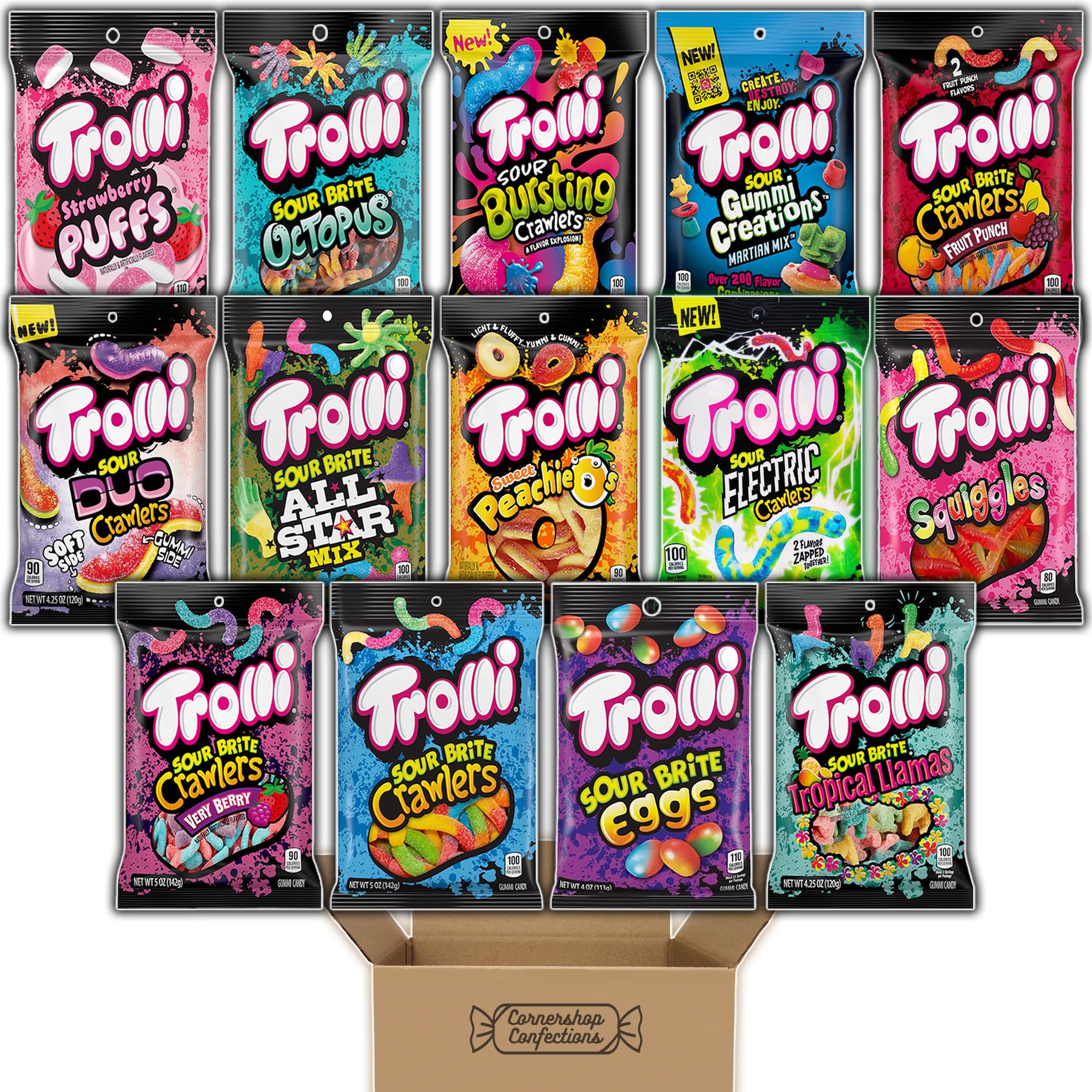 Trolli Gummies 14 Flavor Mega Variety Share Pack Very Berry ...