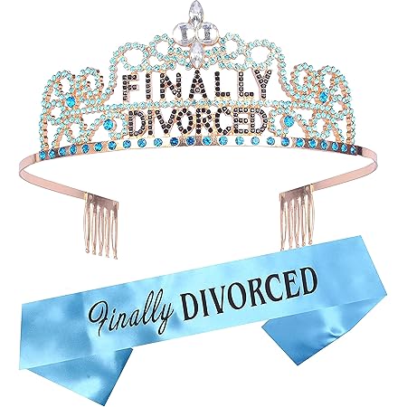Amazon.com: Just Divorced Sash Black White Divorced Party Supplies ...