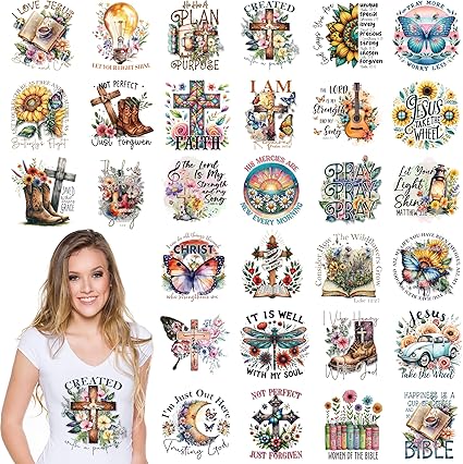 Amazon.com: Dazoratix Religious Iron on Transfers - 30 Sheets Ready to ...