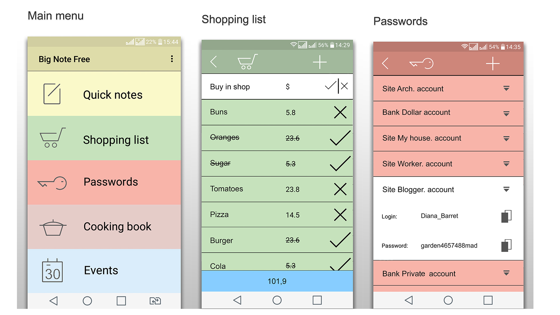Big Note Free - Notepad / database - App on Amazon Appstore