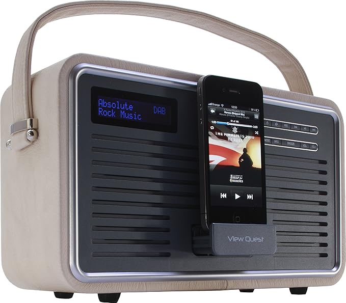 View Quest Retro DAB Radio and iPhone Dock - Cream : Amazon.co.uk ...
