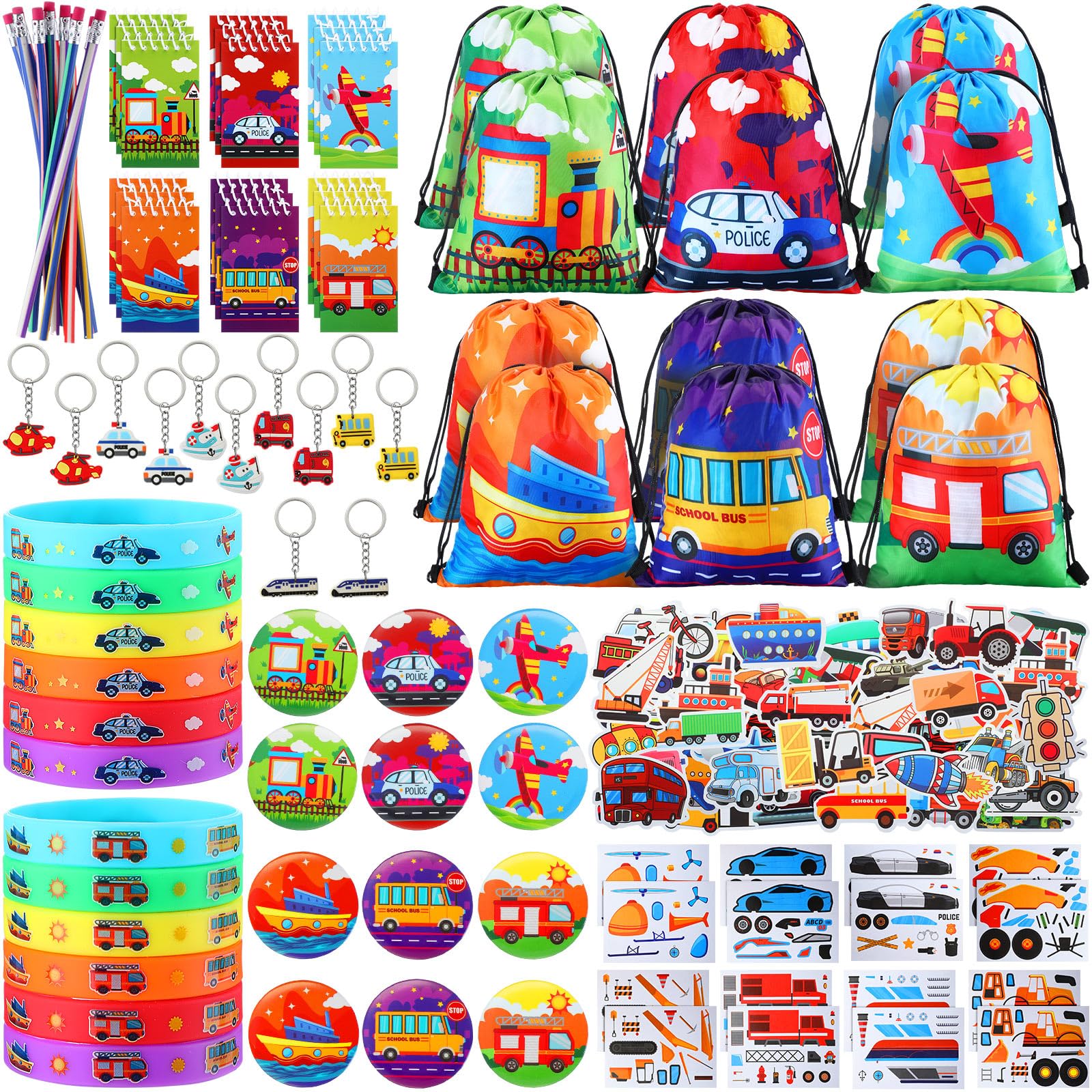Amazon.com: 144 Pcs Transportation Party Favors Transportation Birthday ...