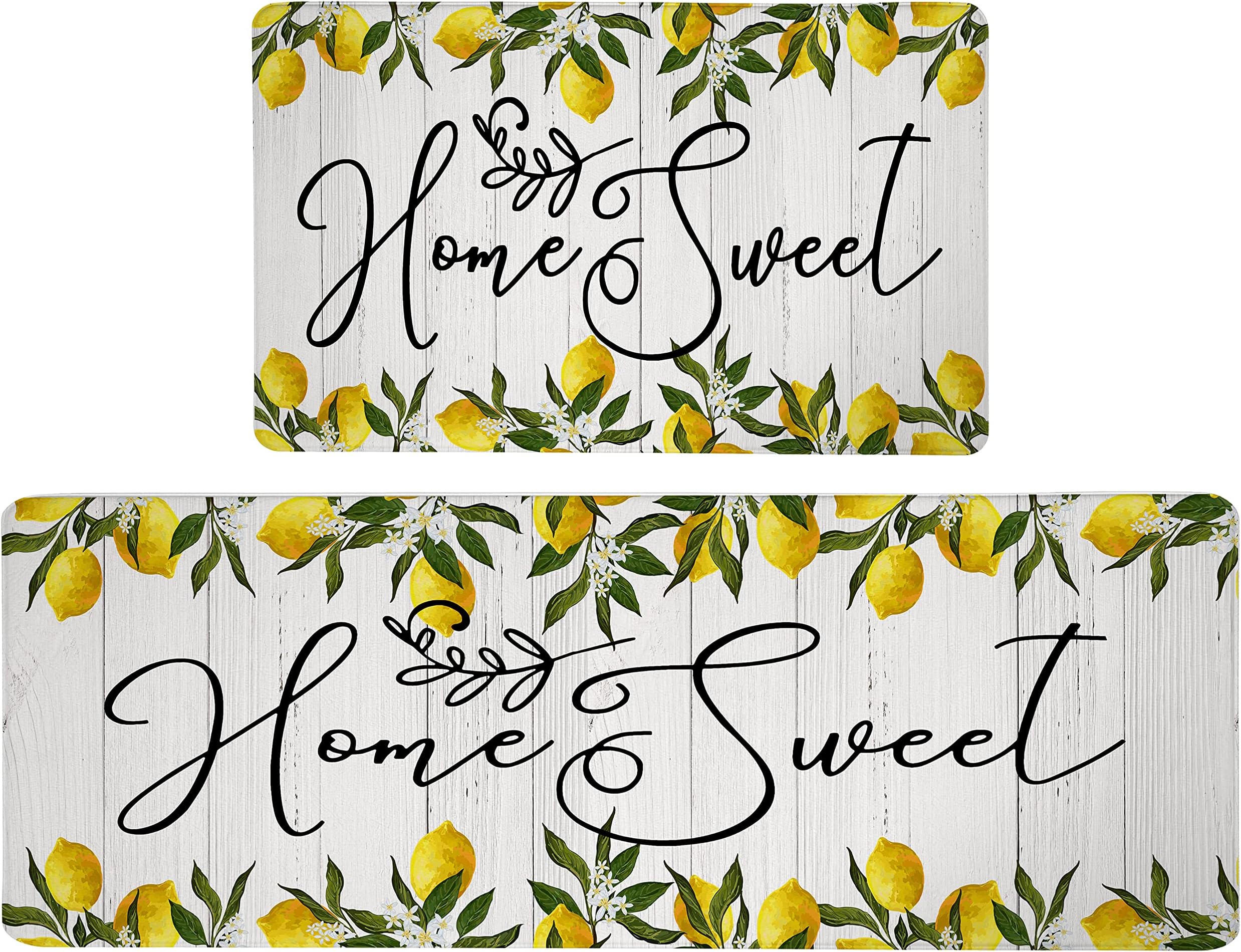Amazon.com: Kitchen Rug Floor Mat Yellow Summer Lemon Flannel Kitchen ...