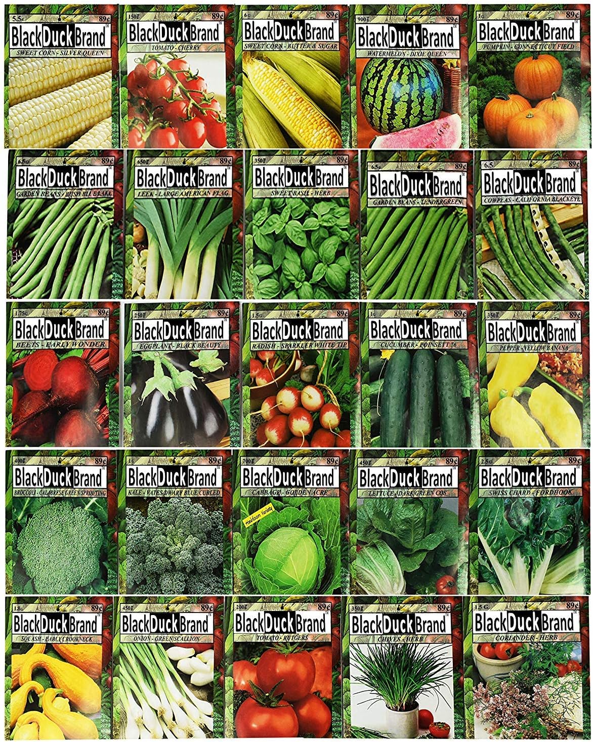 Amazon.com : Set of 25 Premium Variety Herbs and Vegetables - Deluxe ...