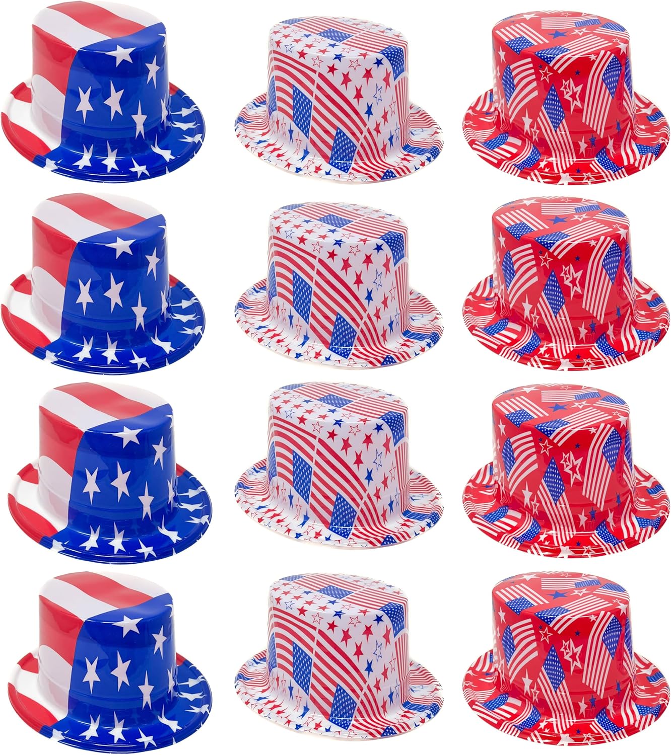 Podzly 12 American Flag Hat Party Supplies - Patriotic 4th of July Hats ...