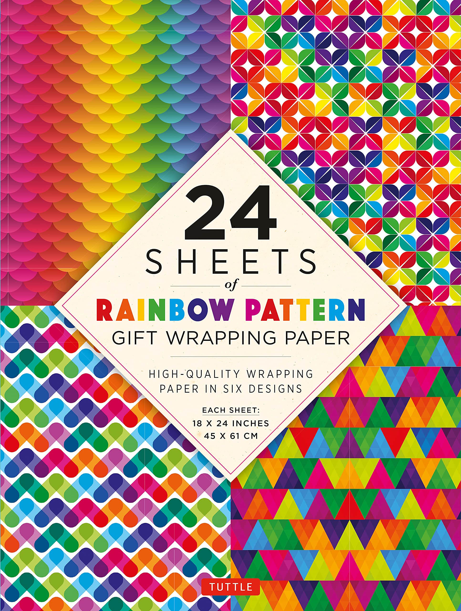 Rainbow Patterns Gift Wrapping Paper - 24 sheets: 18 x 24" (45 x 61 cm ...